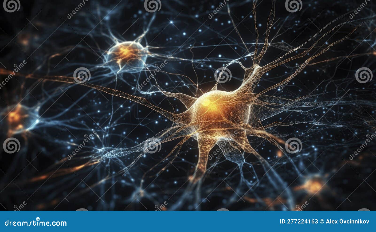 Neuronal Network: A Futuristic Vision Of Technology. Royalty-Free Stock ...