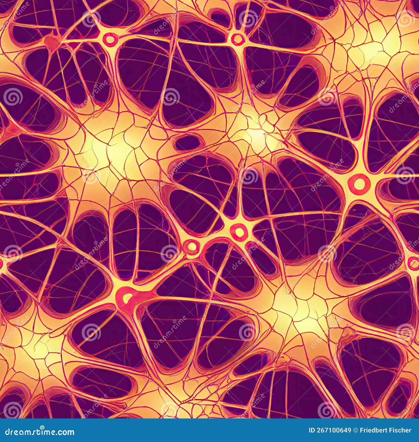 Neuronal Network, Seamless Pattern in Magenta, Orange and Yellow. AI ...