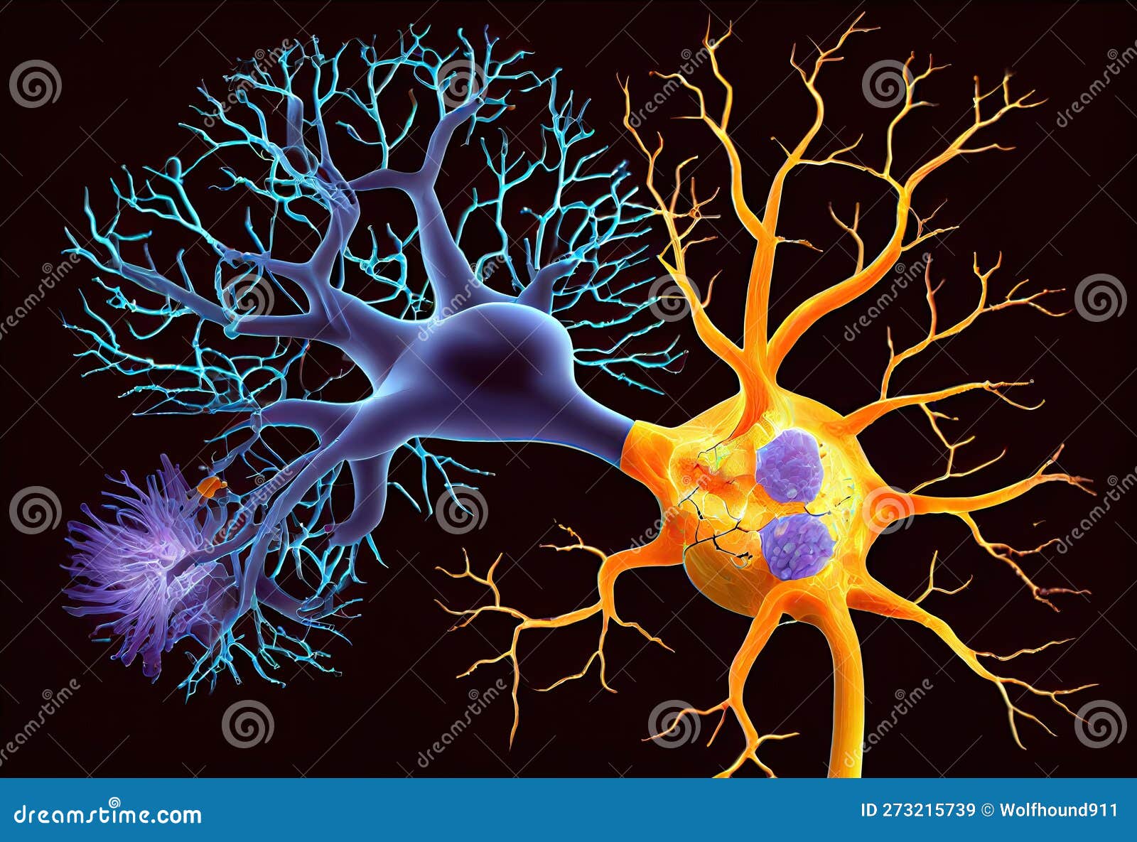 Neuronal and Optogenetic Stimulation. Generate Ai Stock Illustration ...