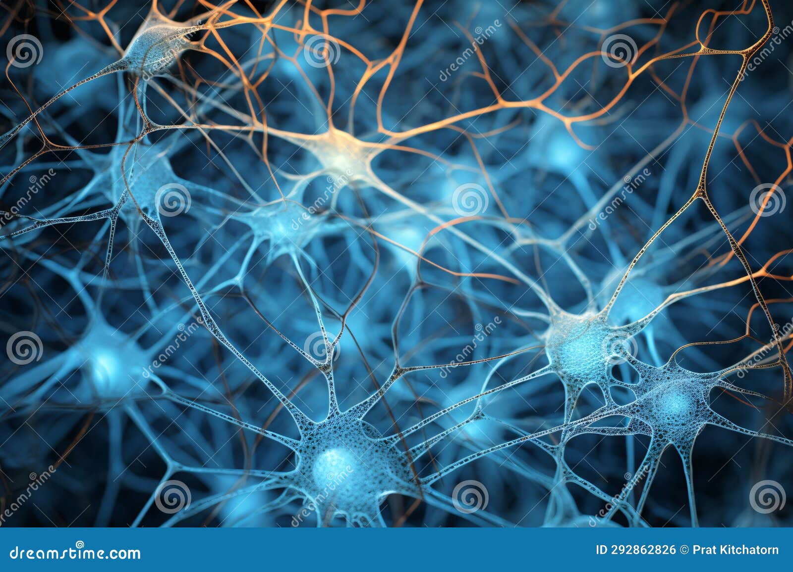 Neuronal Structure of Brain Generative AI Stock Illustration ...