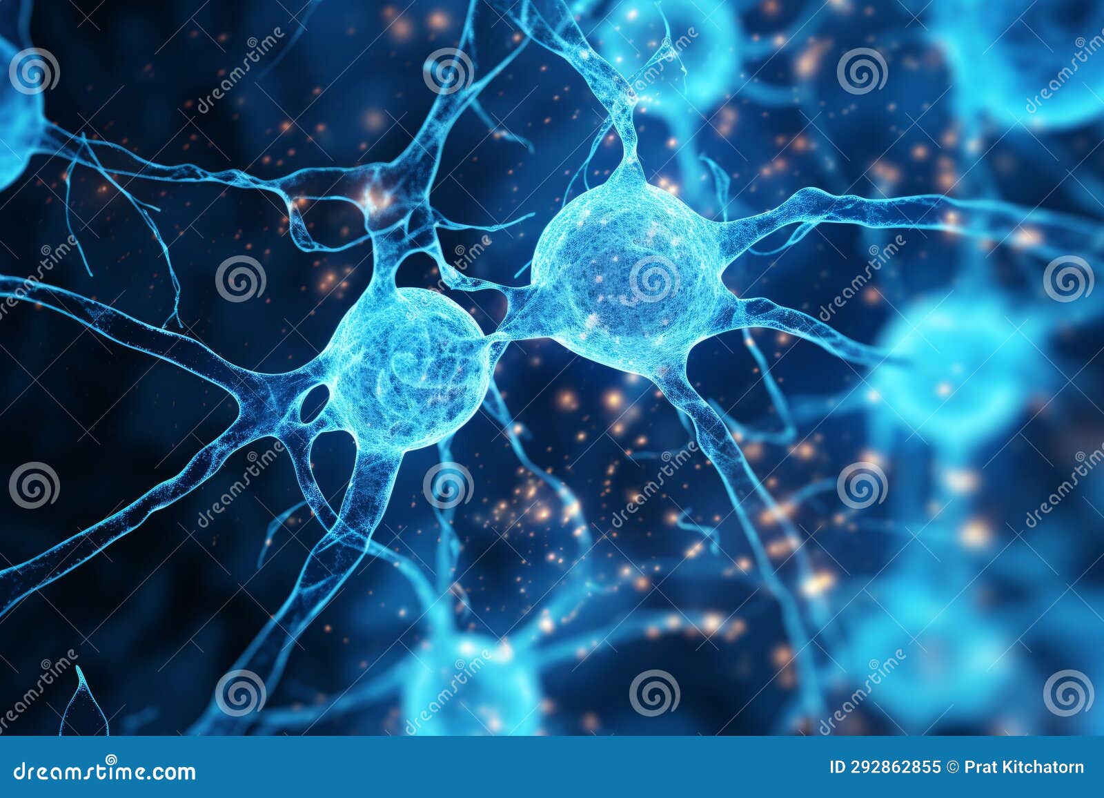 Neuronal Structure of Brain Generative AI Stock Illustration ...