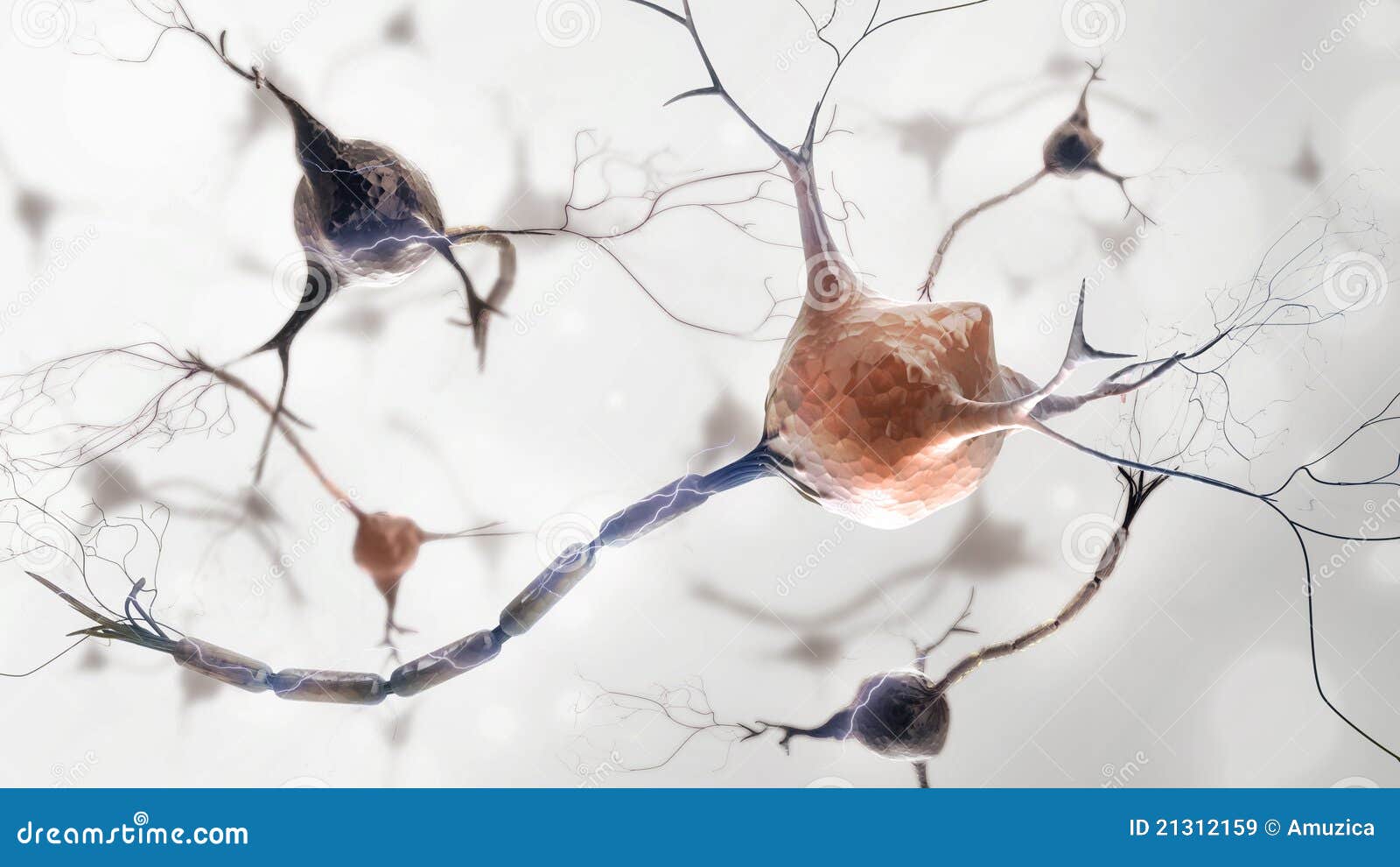 Neuronen en zenuwstelsel stock illustratie. Illustration of fervent ...