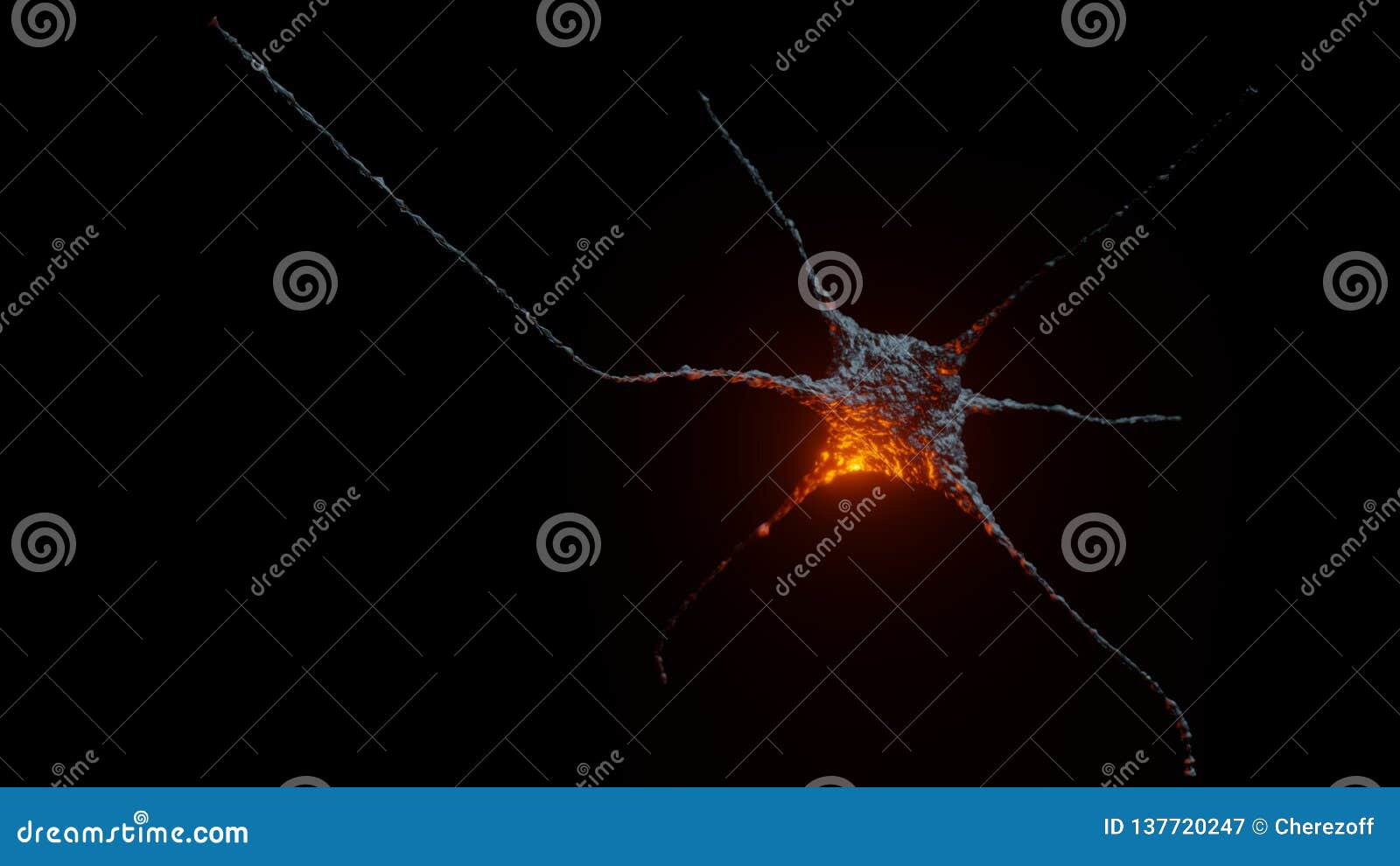 Neurons Abstract Dark Background with Red Flares Stock Illustration ...