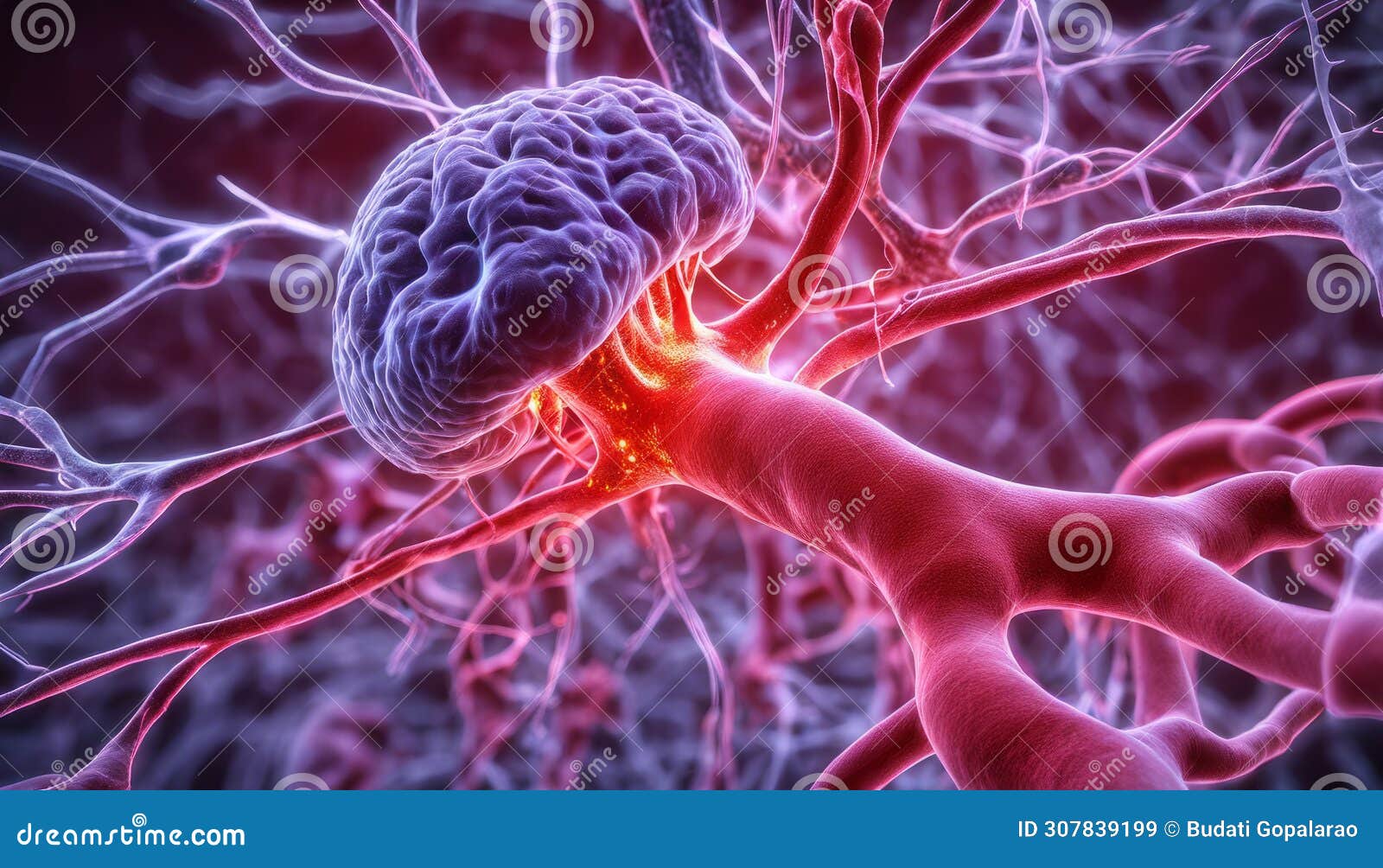 Neurons in Action - a Microscopic View of Brain Activity Stock ...