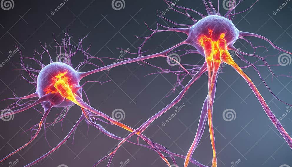 Neurons in Action - a Visual Representation of Neural Activity Stock ...