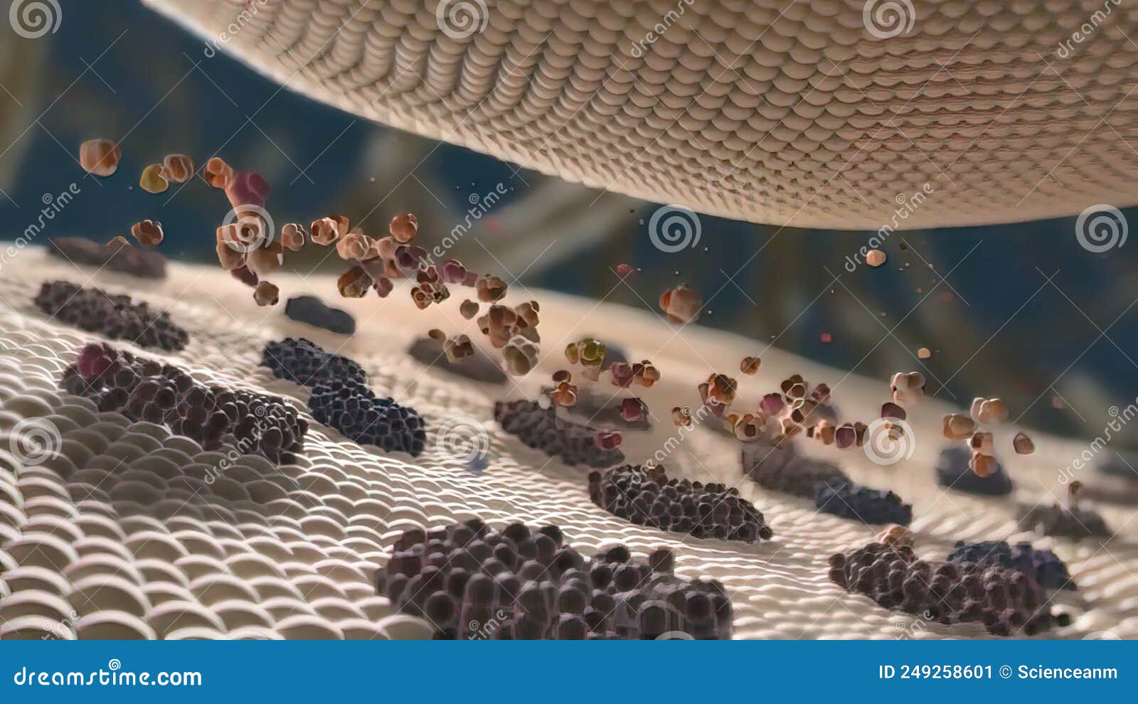 Neurons with Amyloid Plaques Stock Illustration - Illustration of brain ...