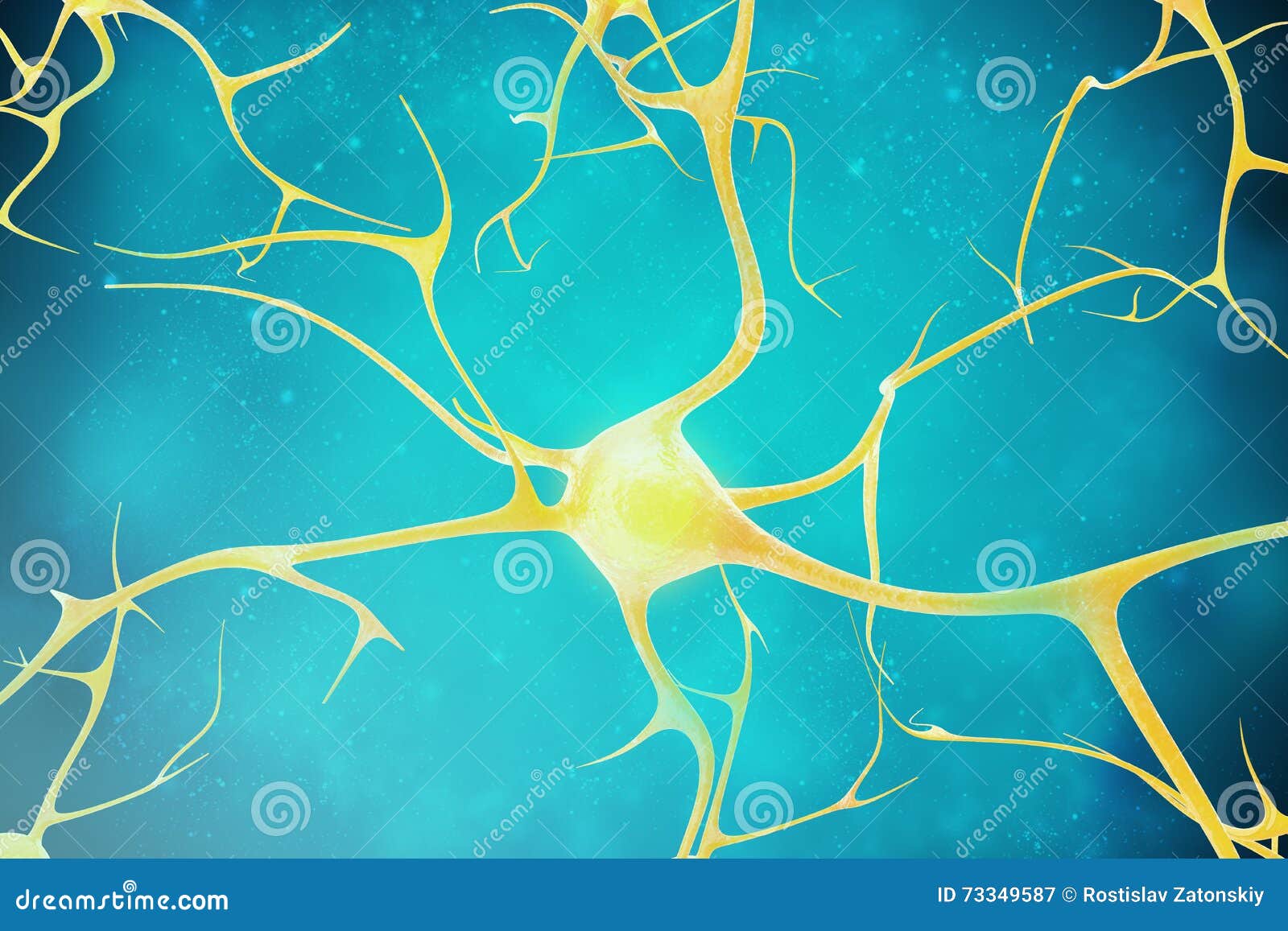 Neurons in the Beautiful Background. 3d Illustration of a High Quality ...