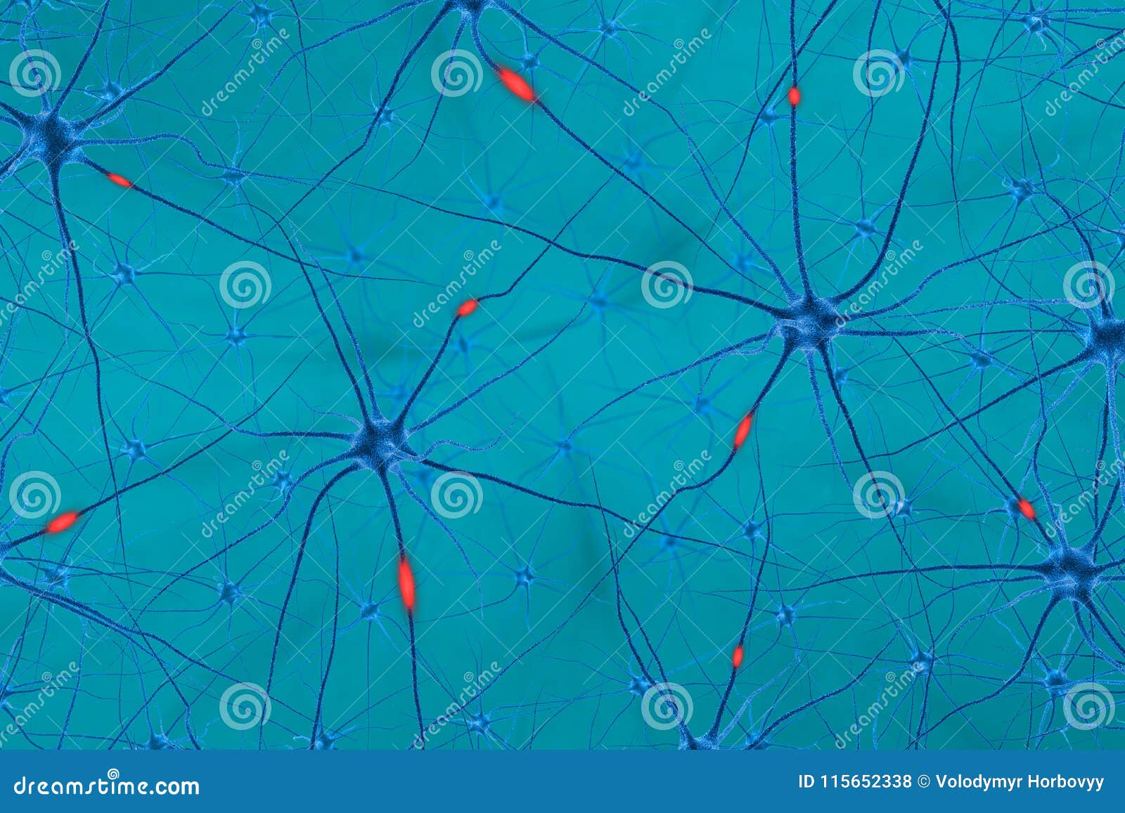 Brain cell. 3D render stock illustration. Illustration of encephalon ...