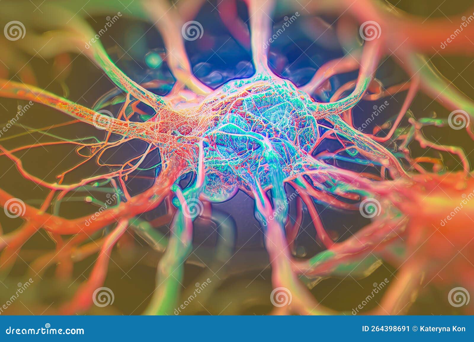 Neurons, Brain Cells, Neural Network, 3D Illustration Stock ...