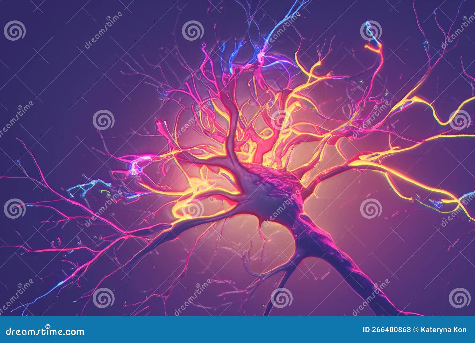 Neurons, Brain Cells, Neural Network, 3D Illustration Stock ...