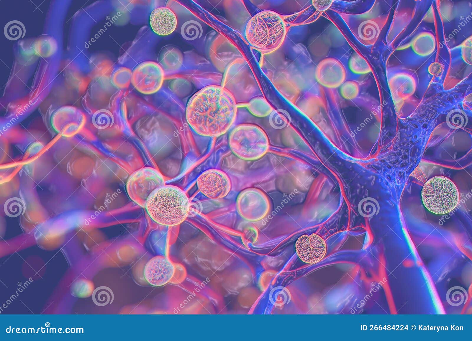 Neurons, Brain Cells, Neural Network, 3D Illustration Stock ...
