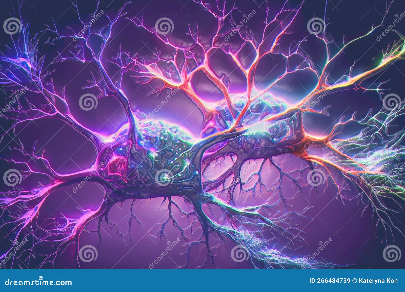 Neurons, Brain Cells, Neural Network, 3D Illustration Stock ...
