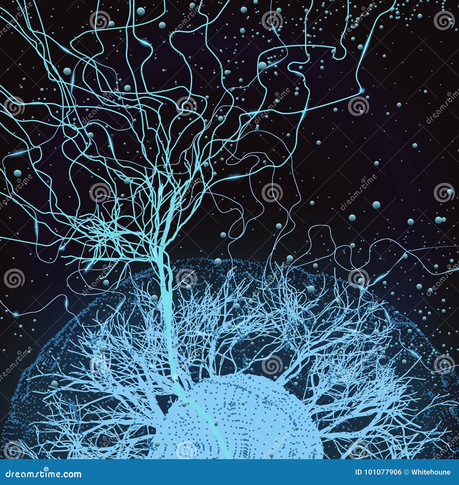 Neurons and brain concept stock vector. Illustration of connection ...