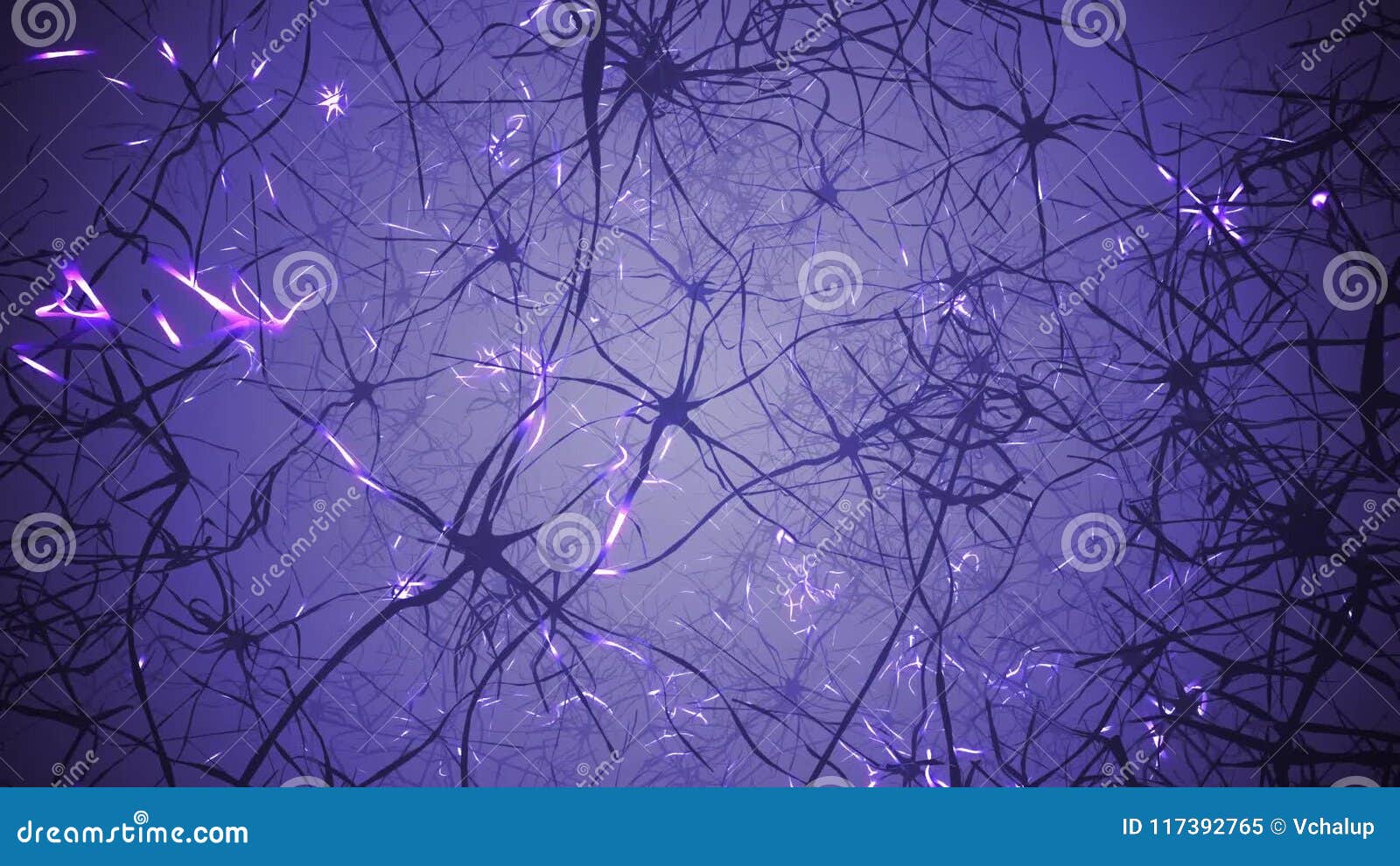 Neurons in Brain. 3D Looping Animation of Neural Network Stock Video ...