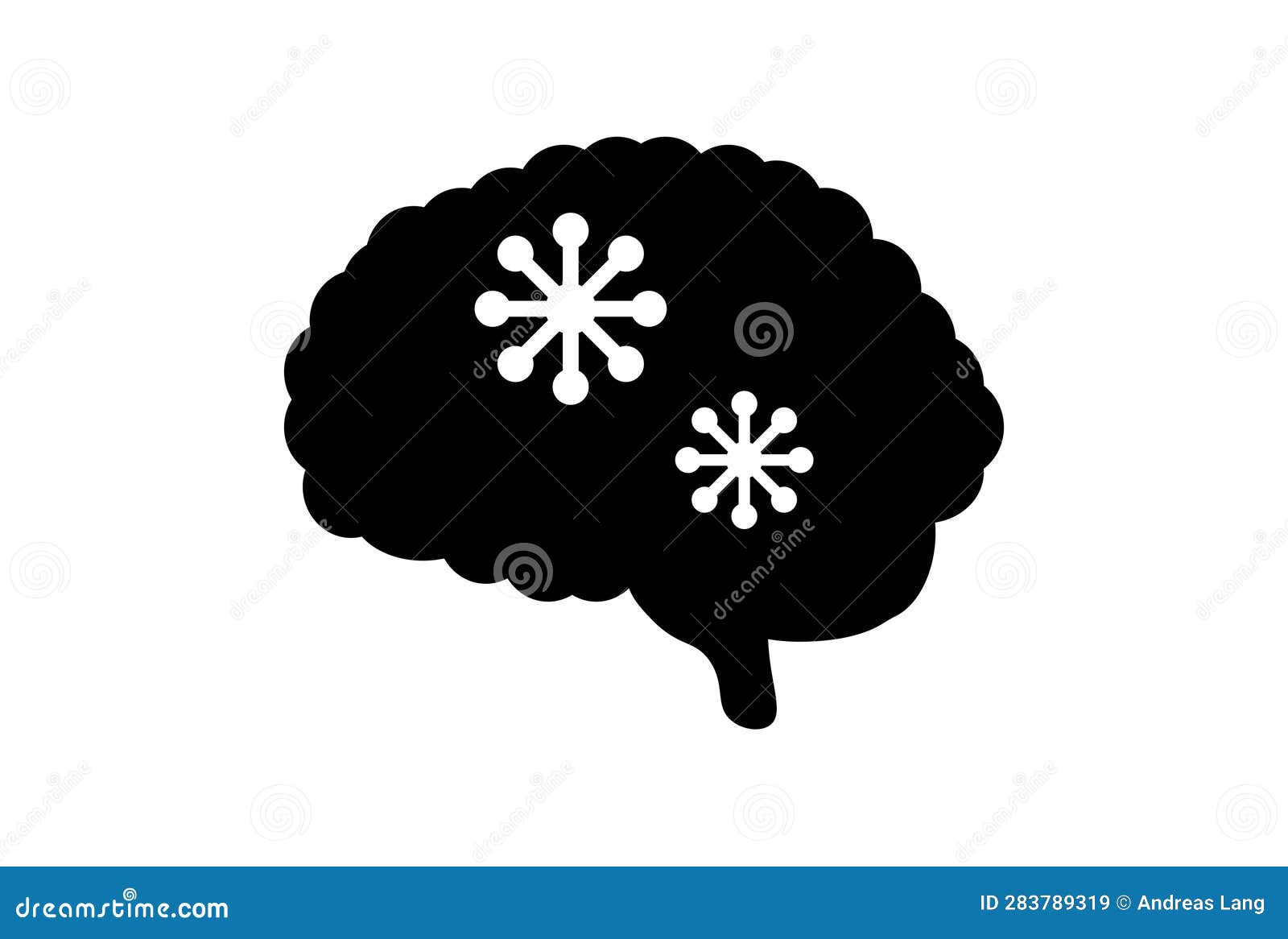 Neurons Brain Flat App Icon Minimalist Web Symbol Black Sign Stock ...