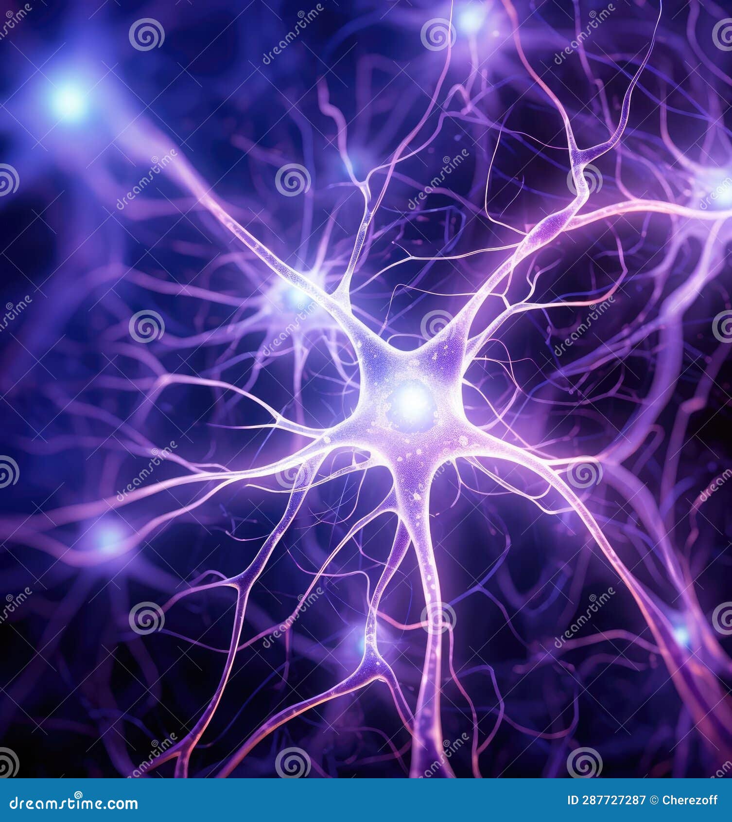 Neurons in the brain stock illustration. Illustration of abstract ...