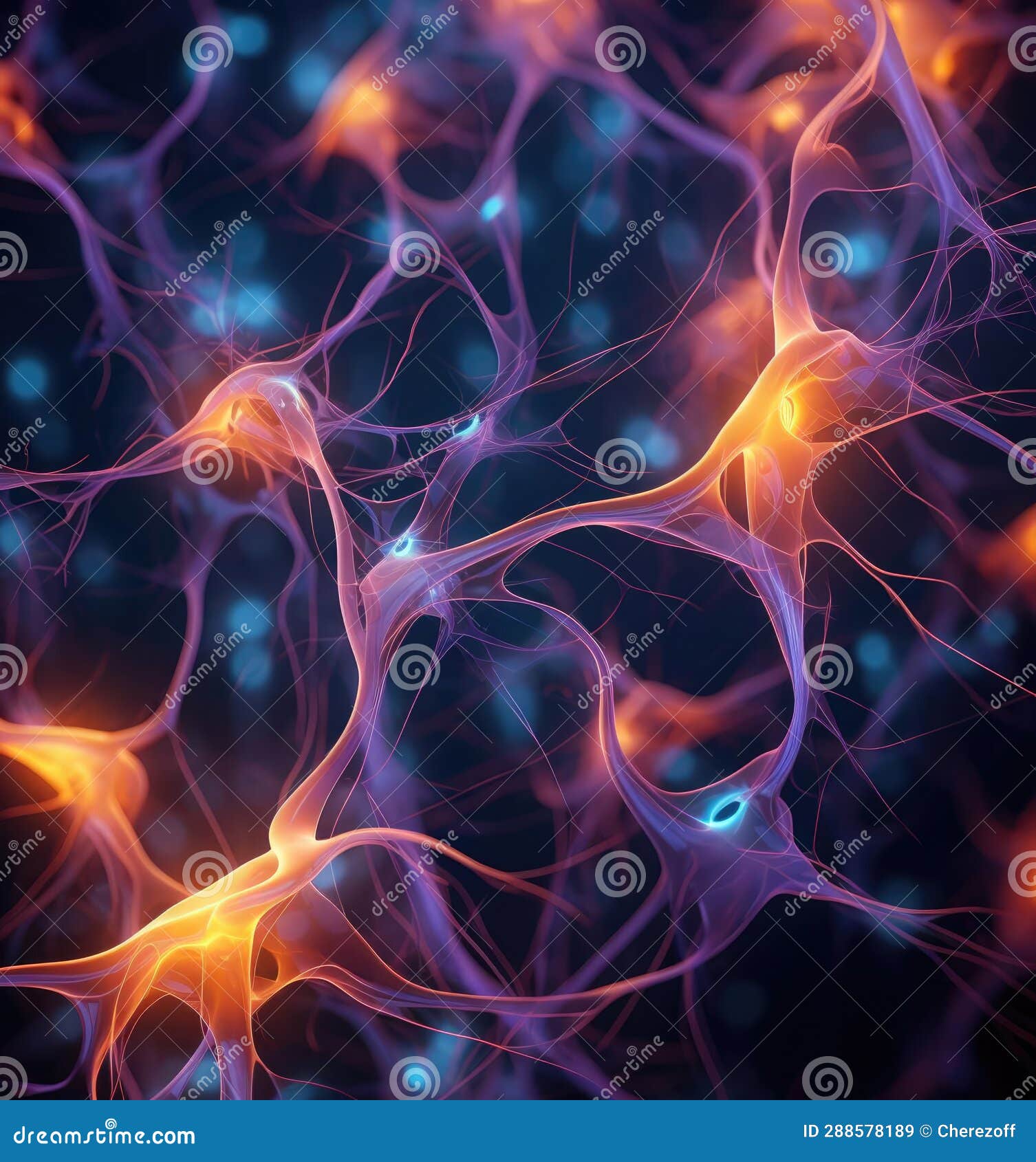 Neurons in the brain stock illustration. Illustration of axon - 288578189