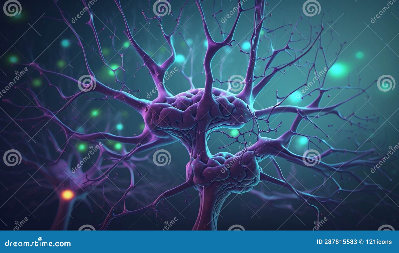 Neurons Cells Concept. Generative AI Stock Illustration - Illustration ...