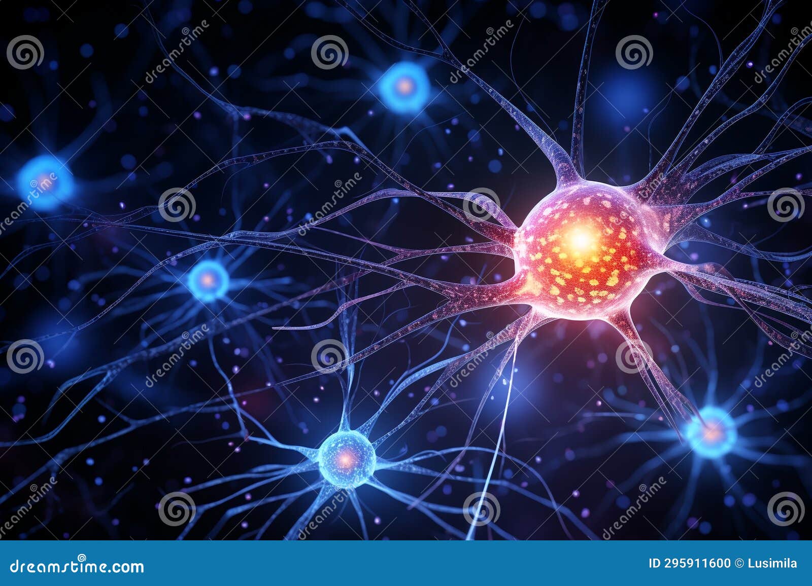 Neurons Communicate with Each Other Stock Illustration - Illustration ...