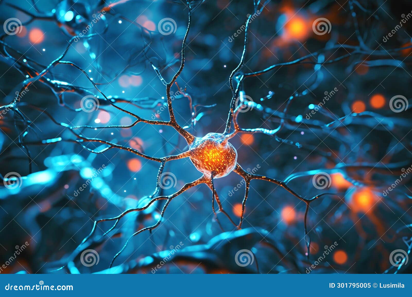 Neurons Communicate with Each Other Stock Illustration - Illustration ...