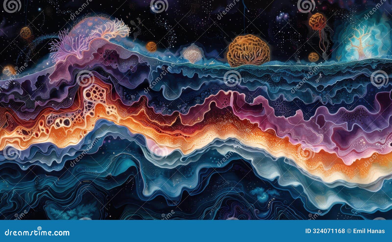 Neurons that Conduct an Impulse in the Brain Stock Illustration ...