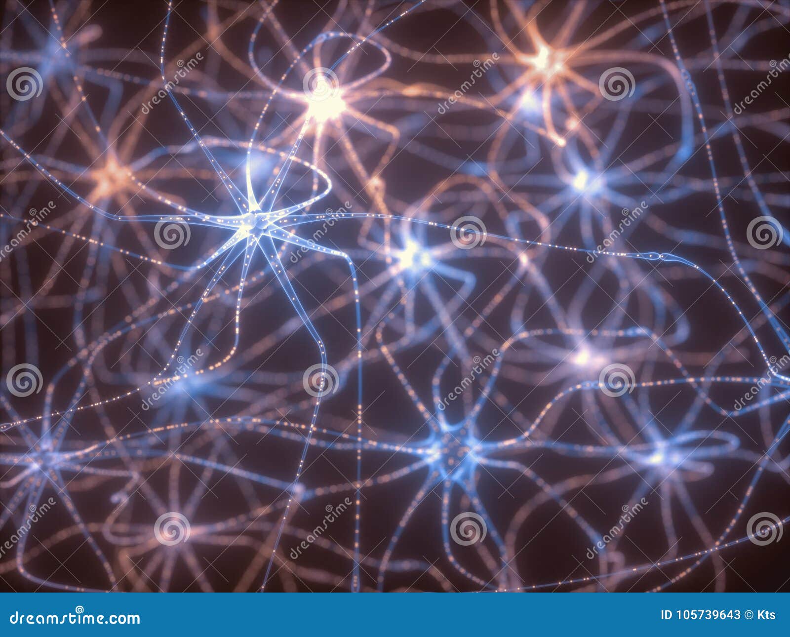 Neurons Electrical Pulses stock illustration. Illustration of ...