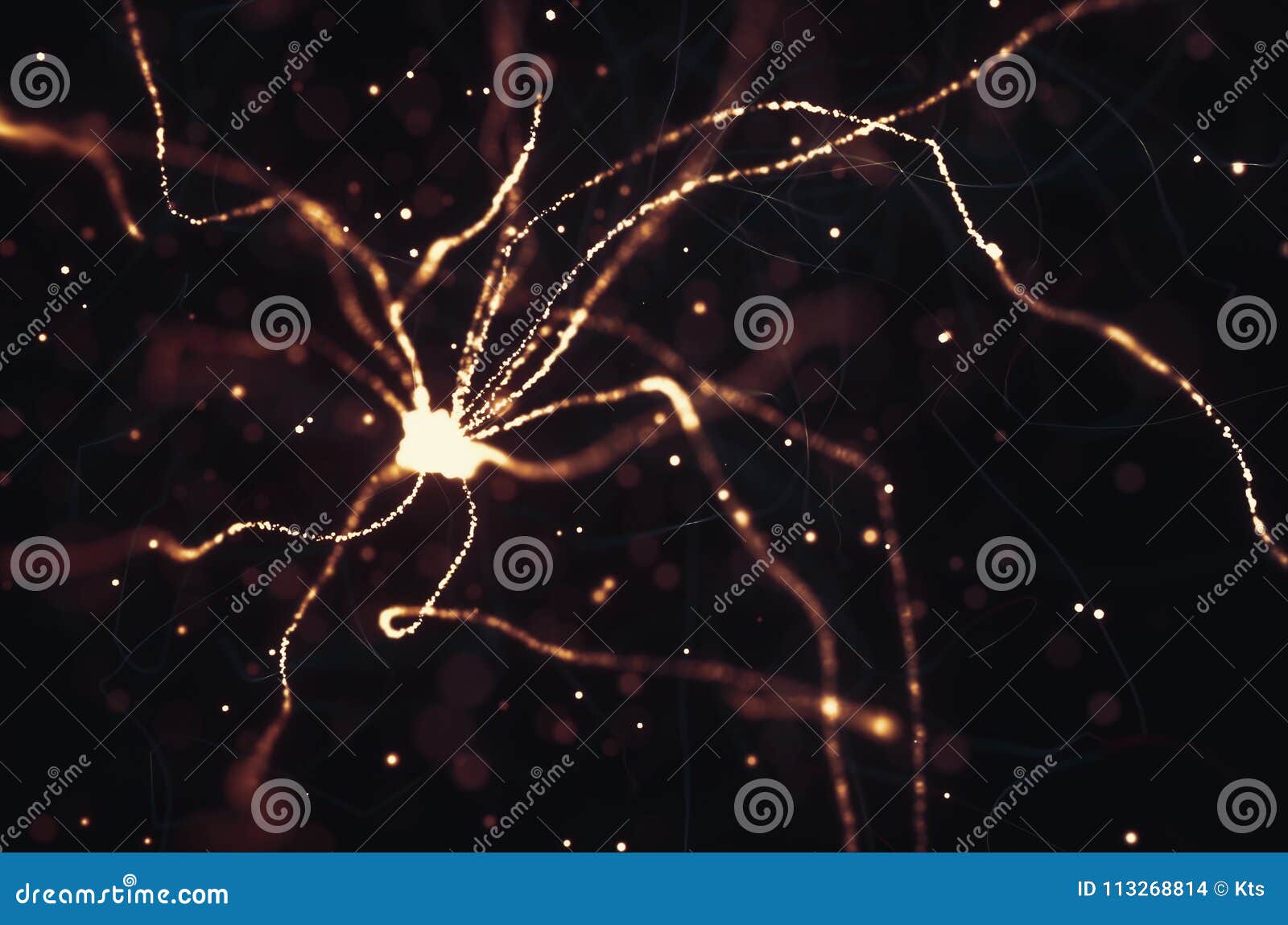 Neurons Electrical Pulses stock illustration. Illustration of motor ...