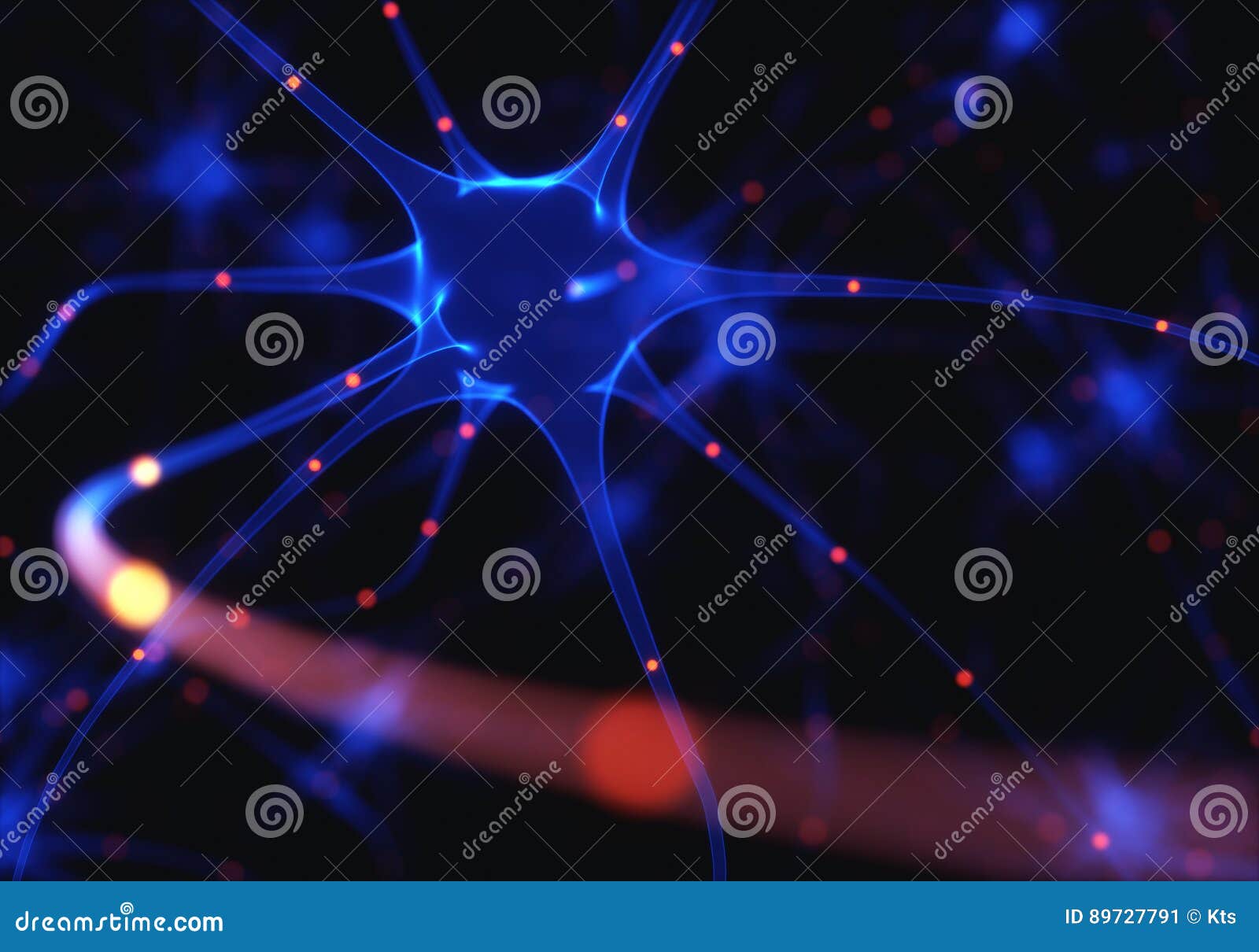 Neurons Electrical Pulses stock illustration. Illustration of ...