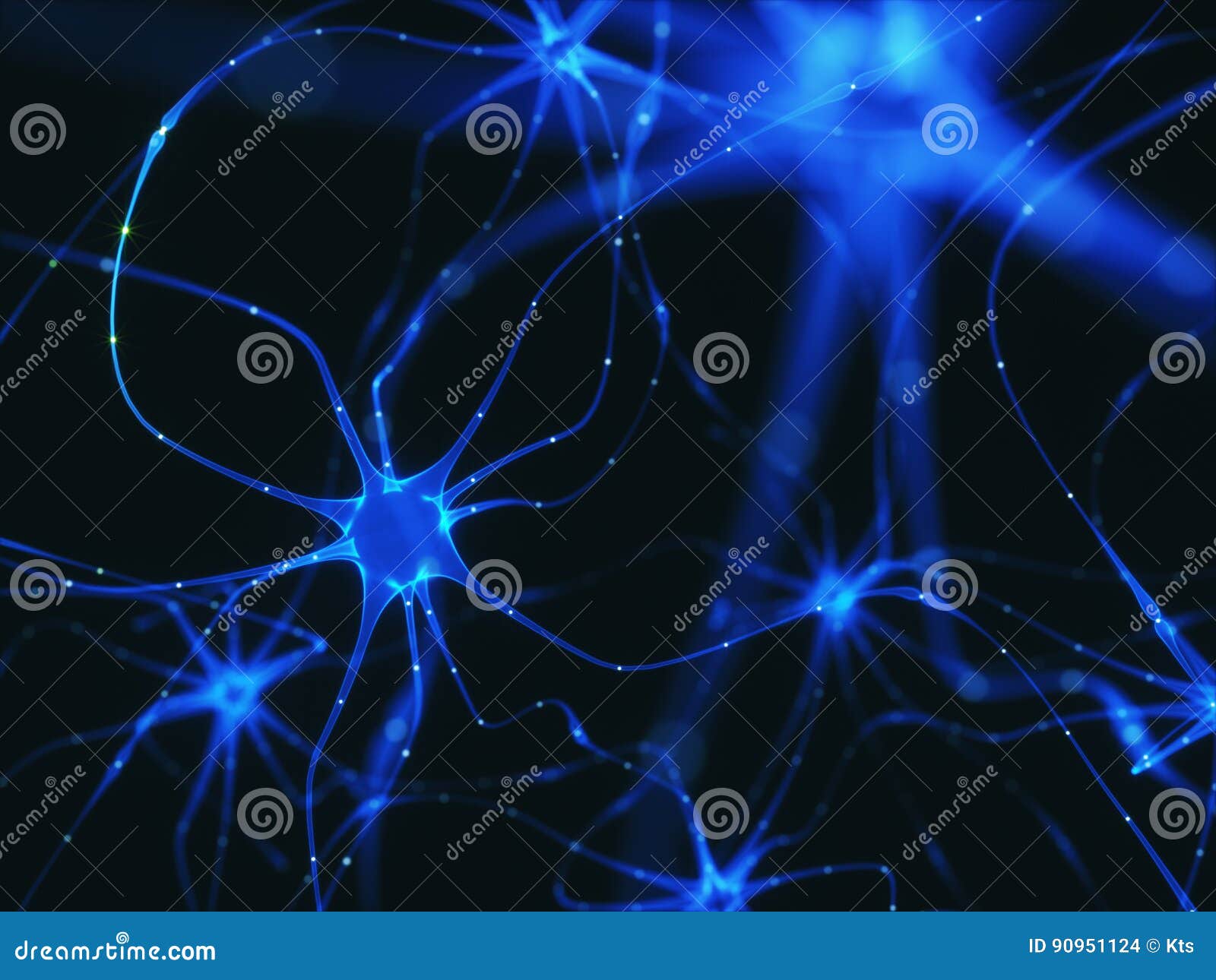 Neurons Electrical Pulses stock illustration. Illustration of ...