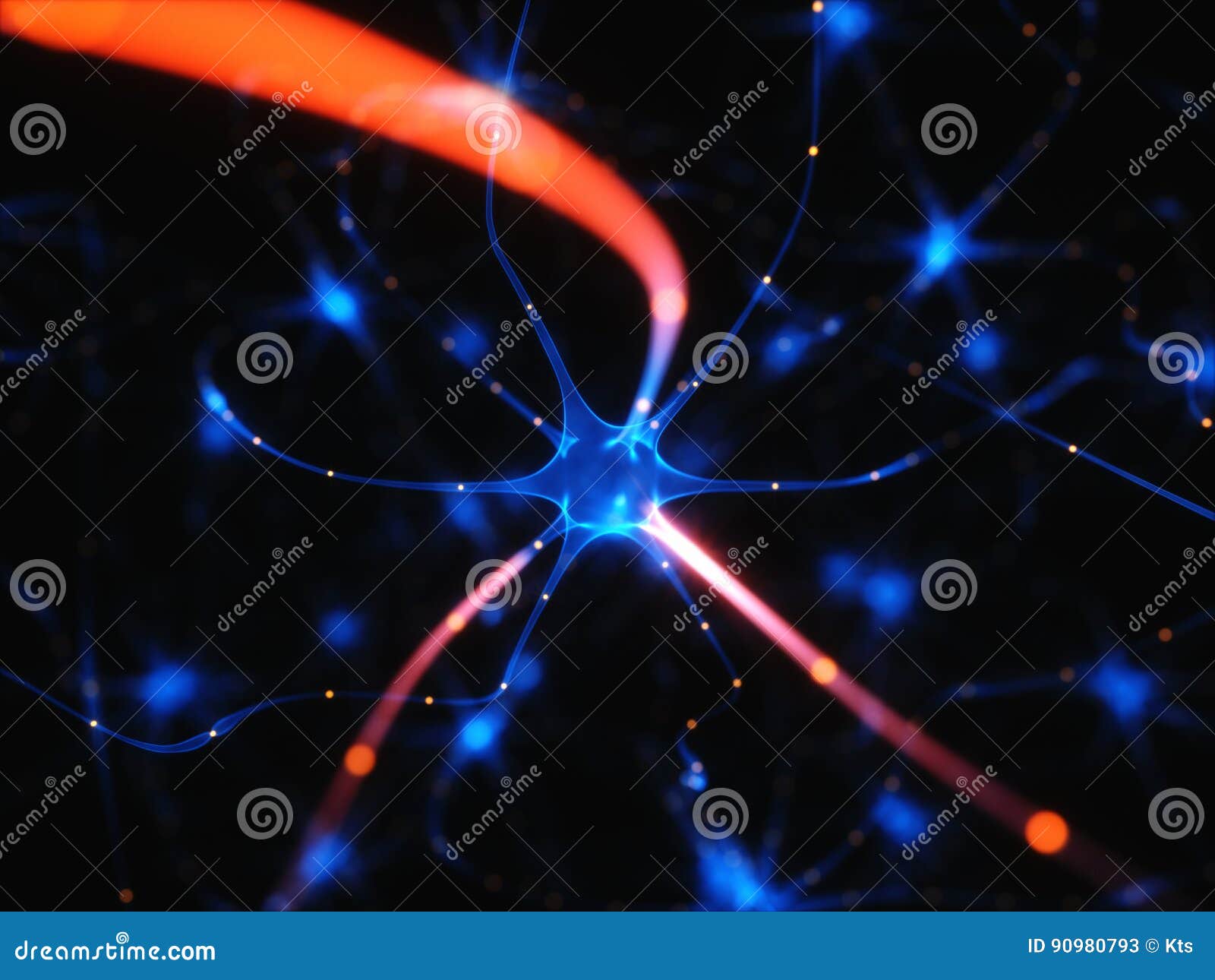 Neurons Electrical Pulses stock illustration. Illustration of ...