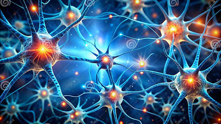 Neurons Firing and Connecting in the Brain Creative AI Stock Image ... Neurons Firing and Connecting in the Brain Creative AI Stock Image ...