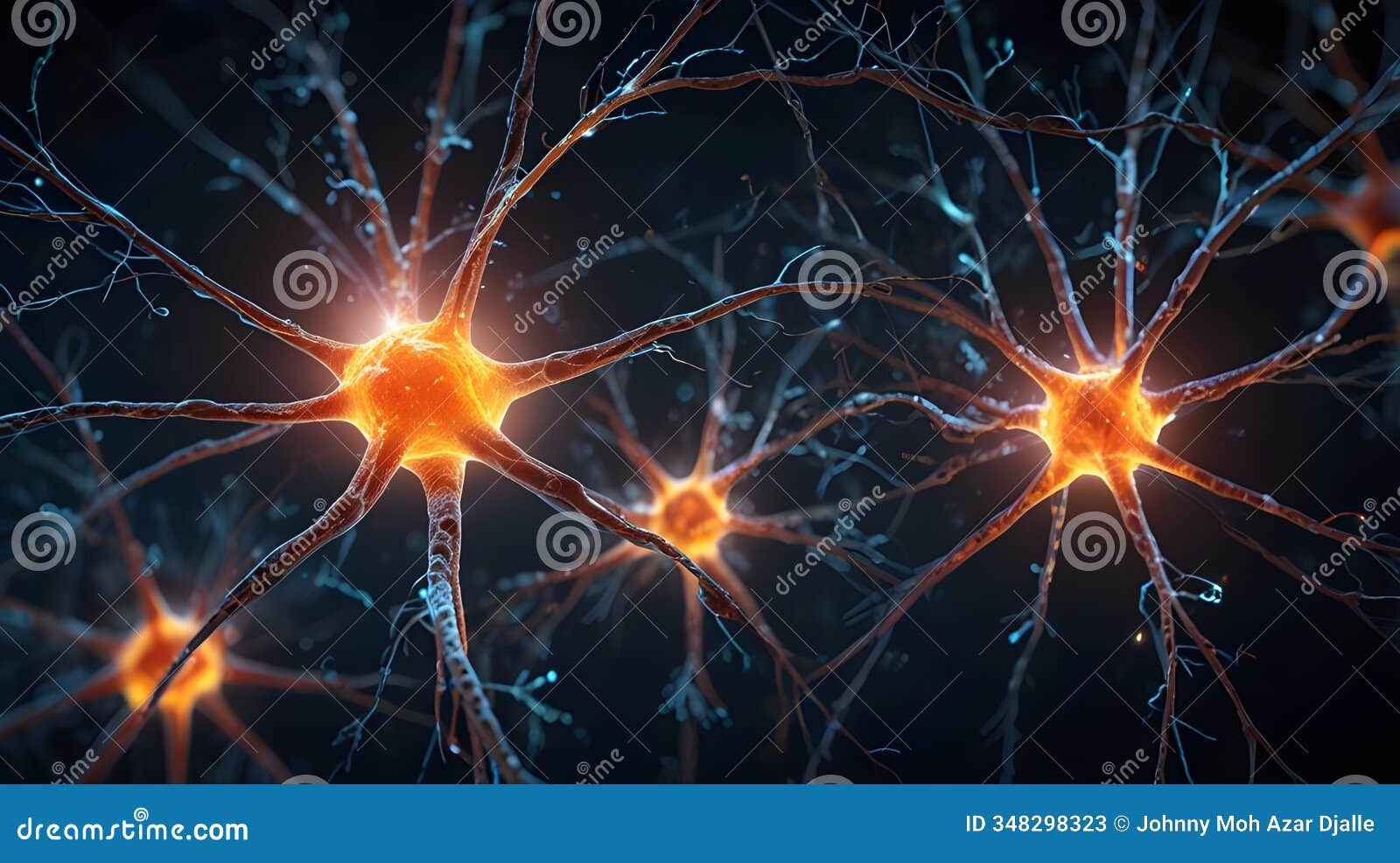 Neurons Firing And Transmitting Signals In The Nervous System Royalty ...