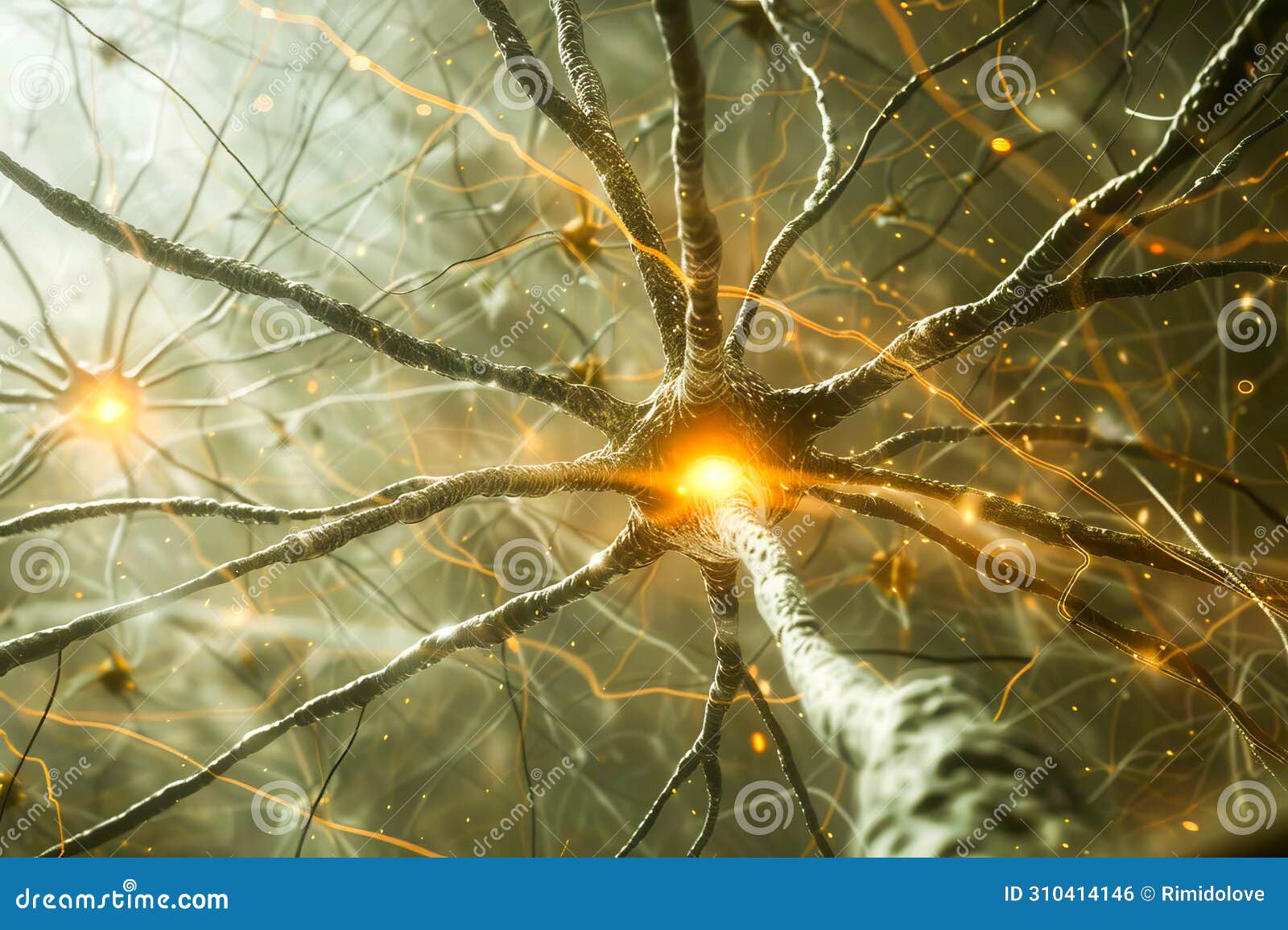 Neurons Interconnect with Bright Signals Representing Brain Activity ...