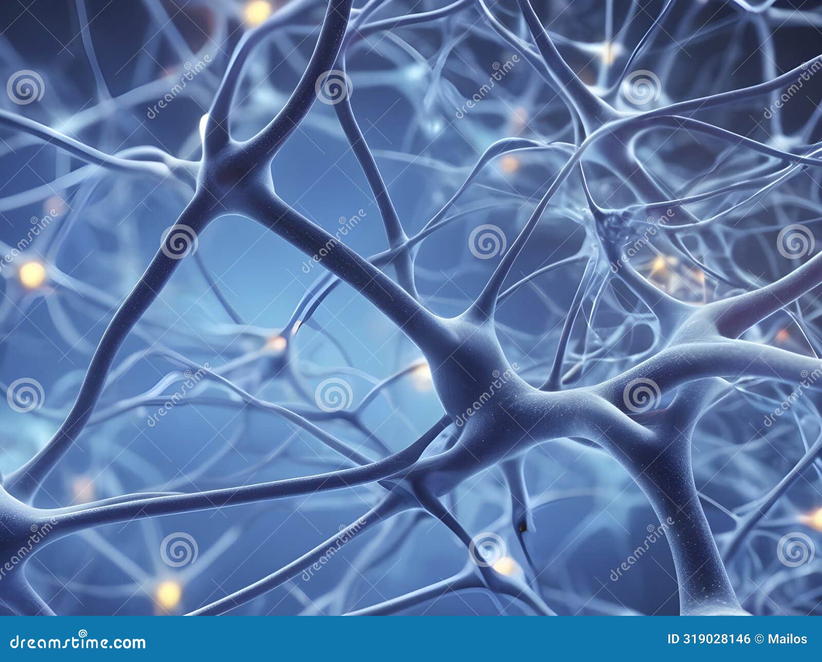 Neurons and Mind Power. Inside the Nervous System Stock Photo - Image ...