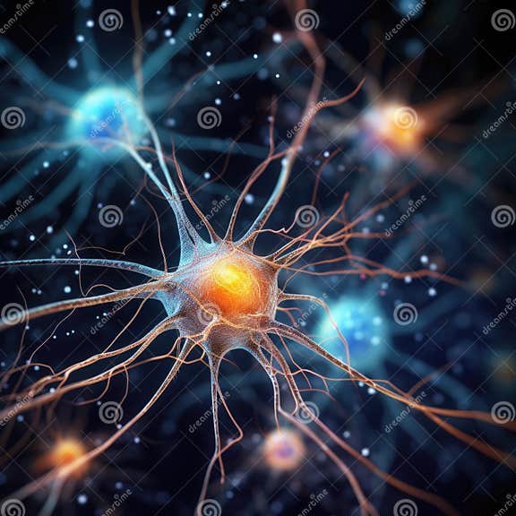 Neurons and Nervous System Nerve Cells Background with Copy Space ...
