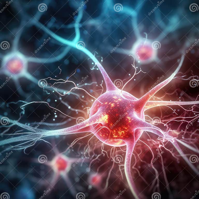 Neurons and Nervous System Nerve Cells Background with Copy Space ...
