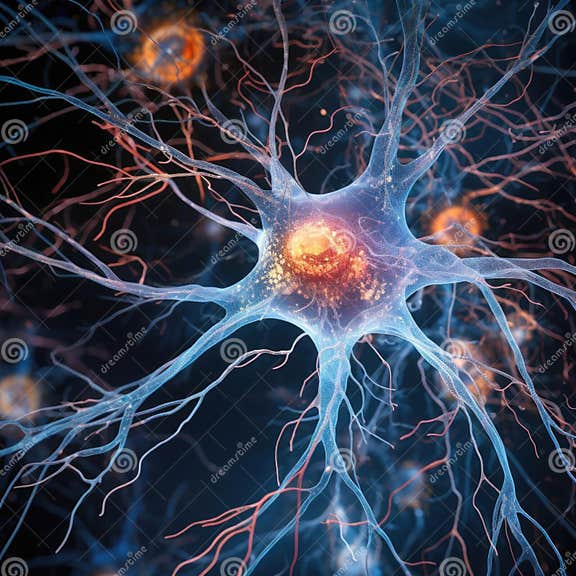 Neurons and Nervous System Nerve Cells Background with Copy Space ...
