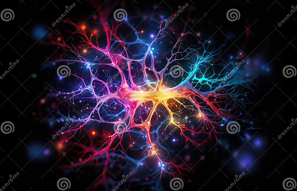Neurons, Neural Networks and Synapses As Brain Structures Stock Illustration - Illustration of ...
