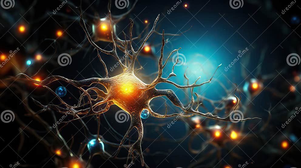 Neurons, Neural Networks and Synapses As Brain Structures Stock Illustration - Illustration of ...