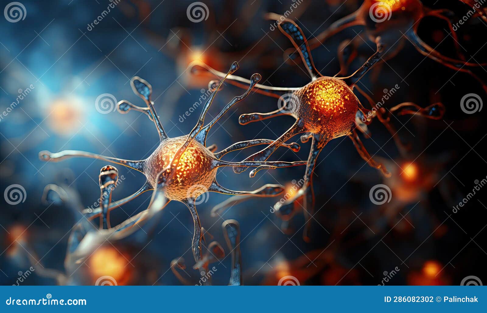 Neurons Neural Networks And Synapses As Brain Structures Stock Illustration Illustration Of