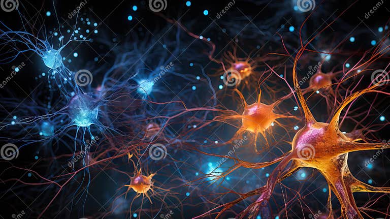 Neurons, Neural Networks and Synapses As Brain Structures Stock Illustration - Illustration of ...