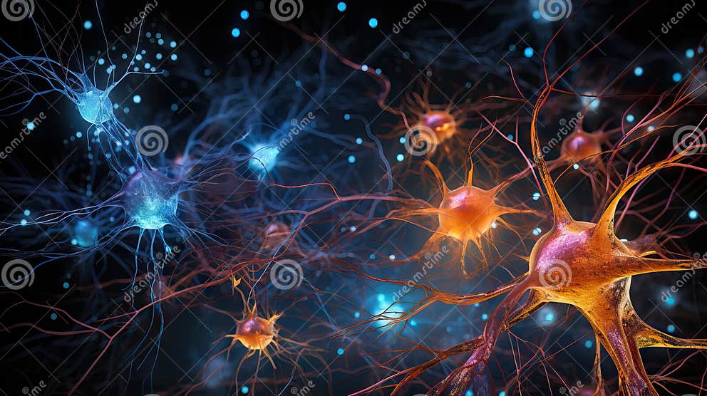 Neurons, Neural Networks and Synapses As Brain Structures Stock Illustration - Illustration of ...