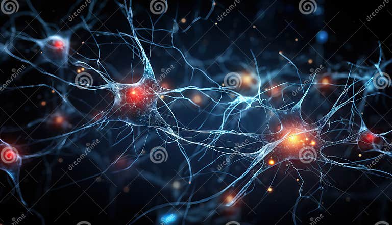 Neurons, Neural Networks and Synapses As Brain Structures Stock Illustration - Illustration of ...