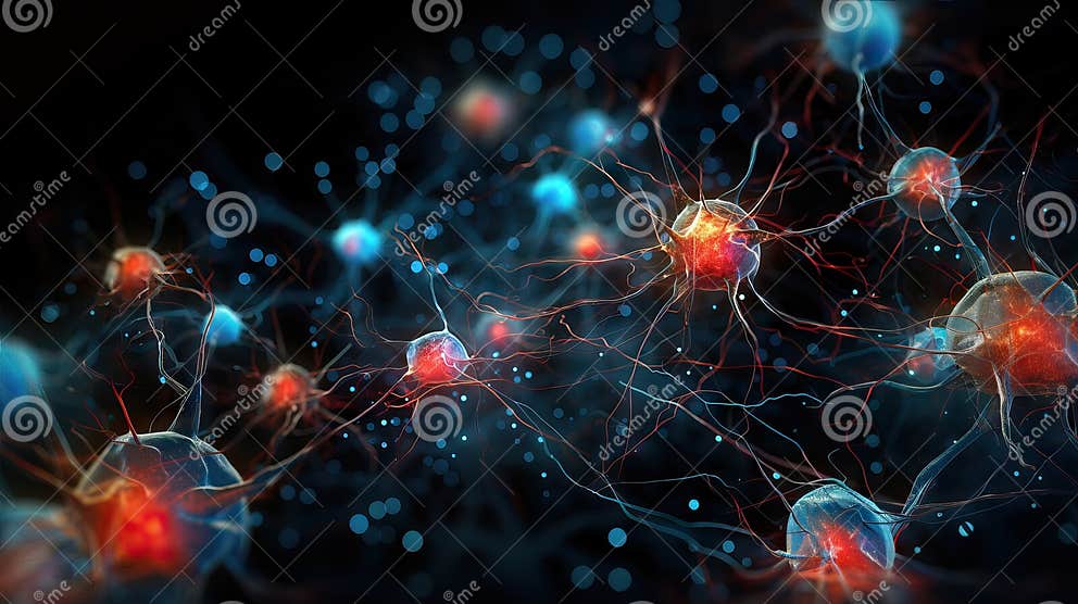 Neurons, Neural Networks and Synapses As Brain Structures Stock Illustration - Illustration of ...