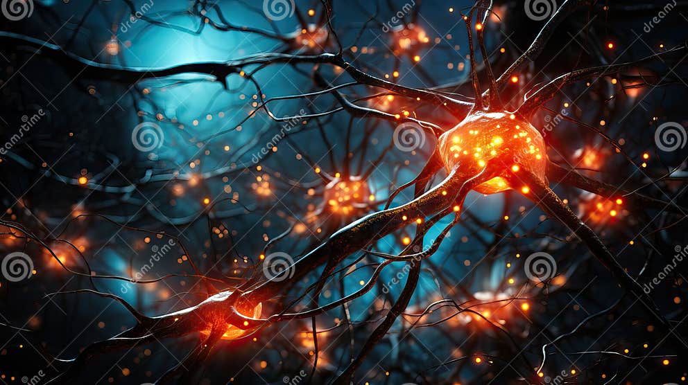 Neurons, Neural Networks and Synapses As Brain Structures Stock ...