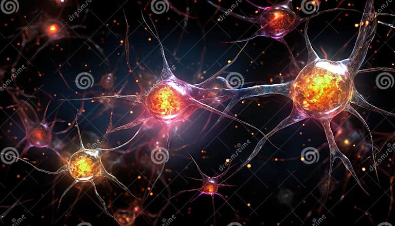 Neurons, Neural Networks and Synapses As Brain Structures Stock Illustration - Illustration of ...