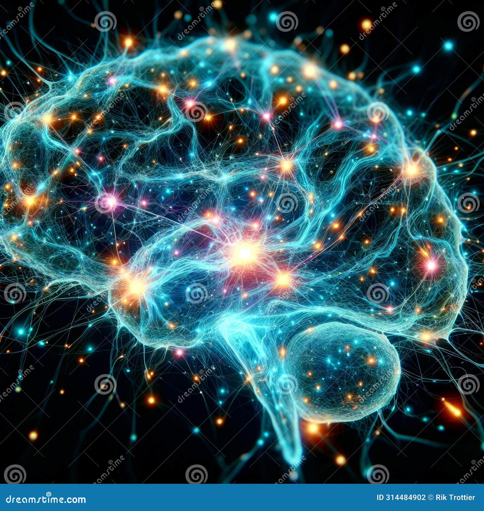 Neurons the Power of the Animal Mind. Stock Illustration - Illustration ...