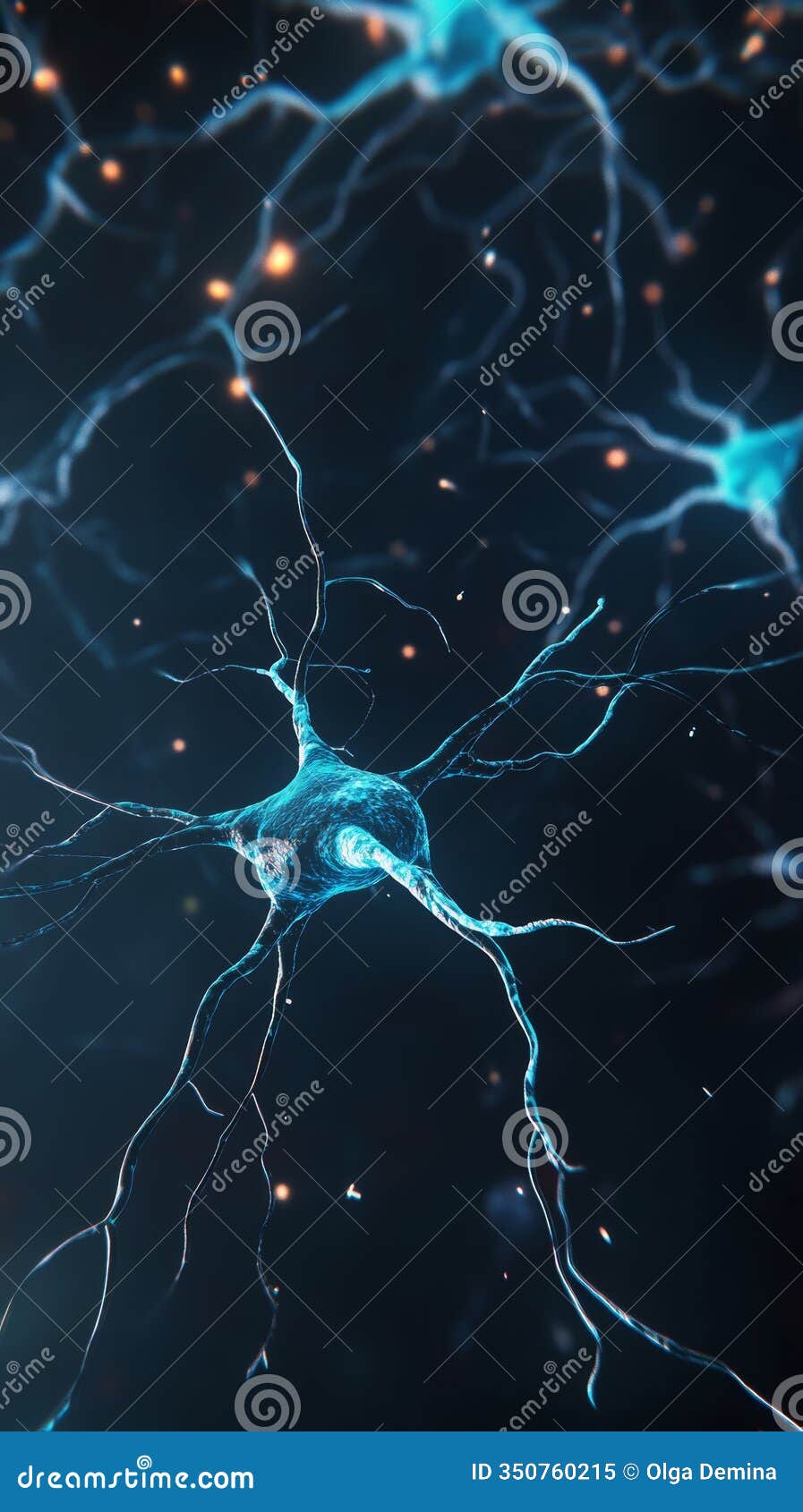 Neurons Sending Signals in the Nervous System, Creating Synaptic ...