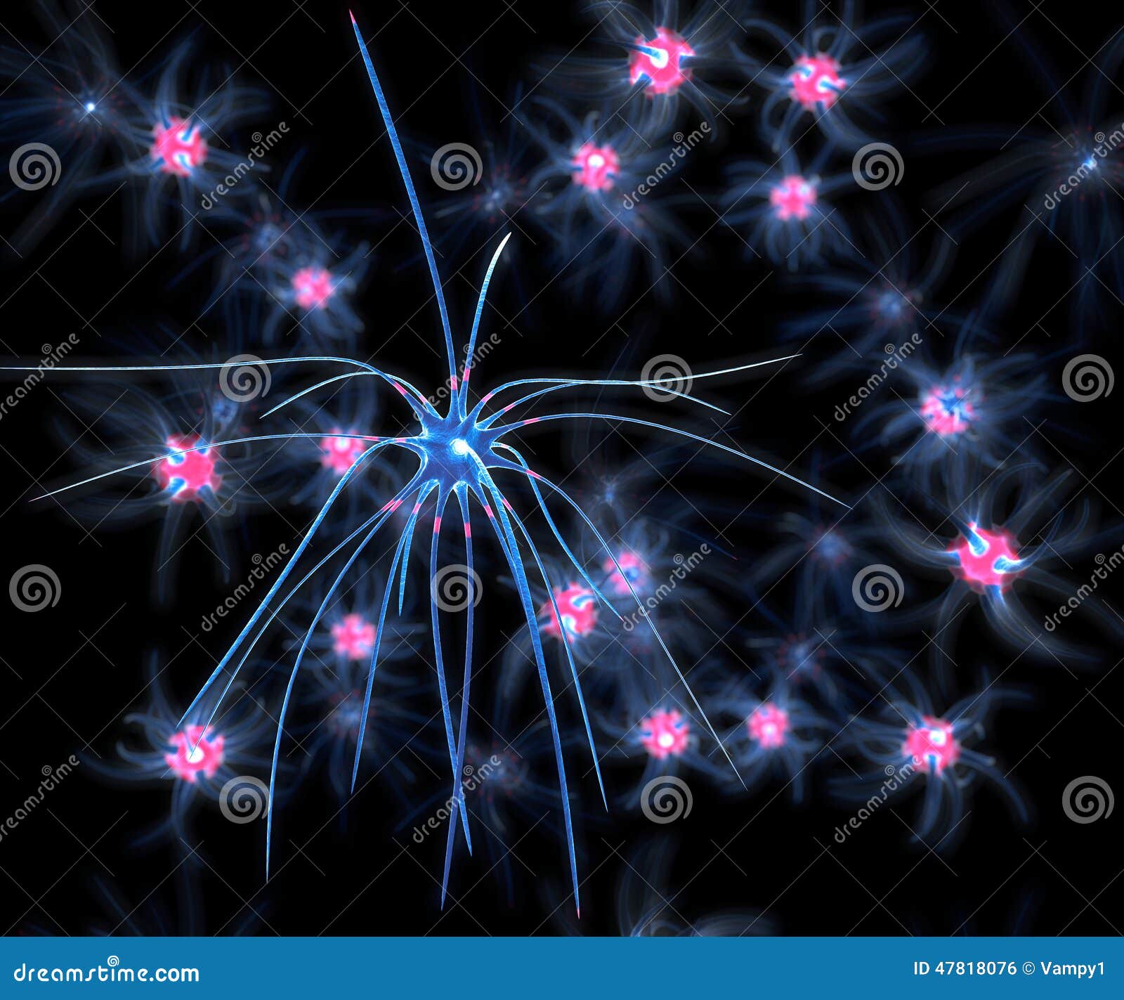 Neurons Synapse Brain Functions Stock Illustration - Illustration of ...