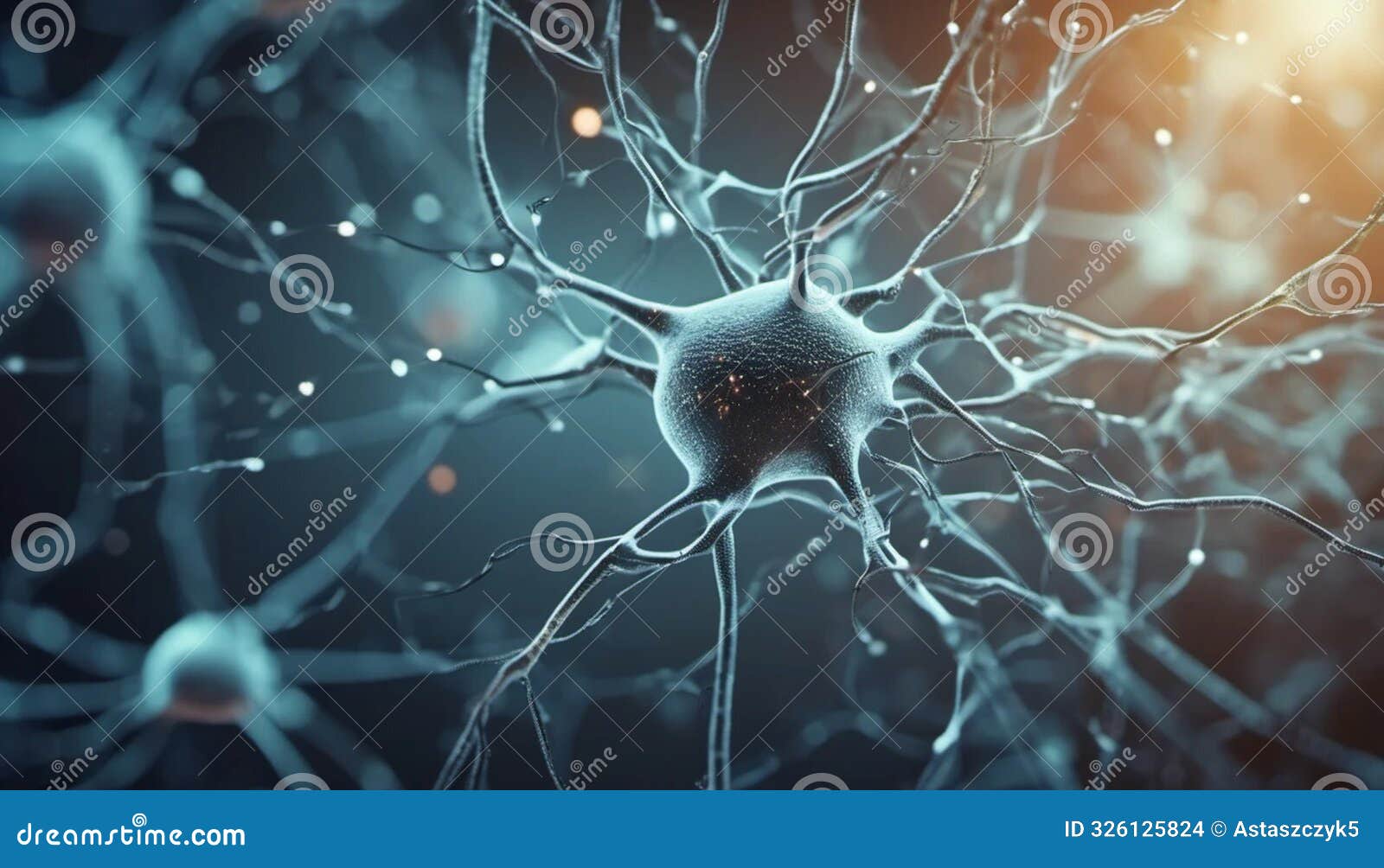 Neurons and Synapses. Close Up Stock Illustration - Illustration of ...